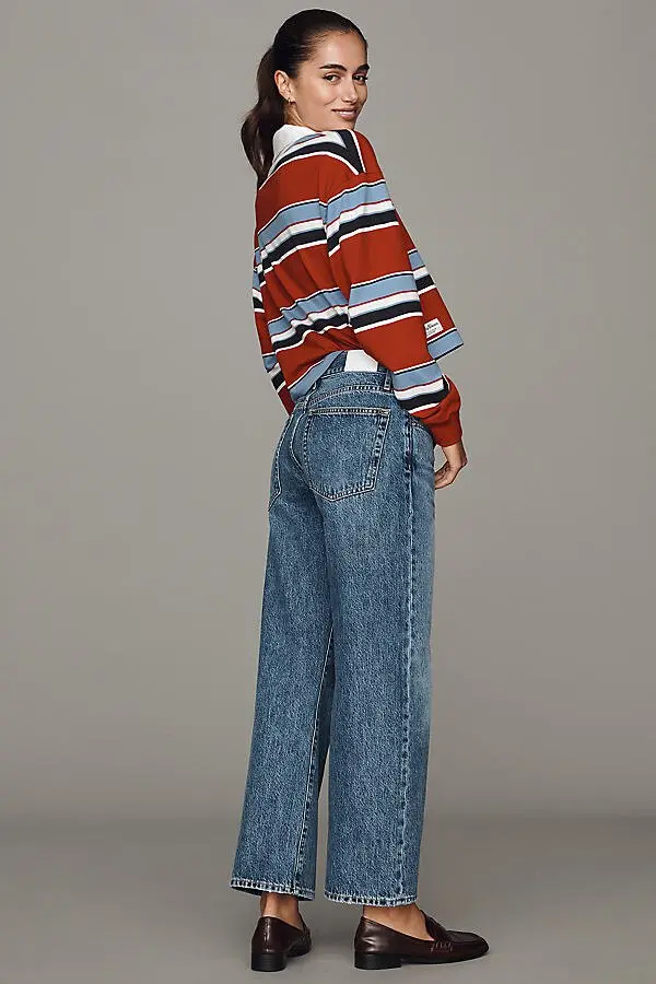 PISTOLA Larsen High-rise Relaxed Flared Jeans In Medium Wash