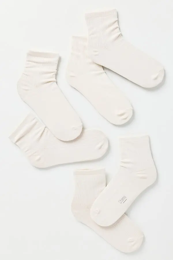 STEMS Set Of 3 Crew Socks - Cream