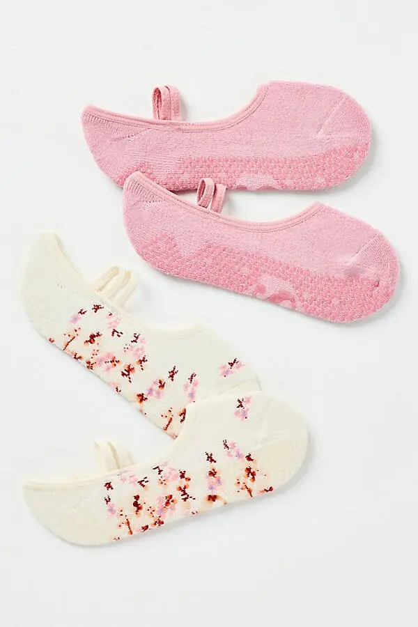 STEMS Blossom Grip Socks Set Of 2 - Pink