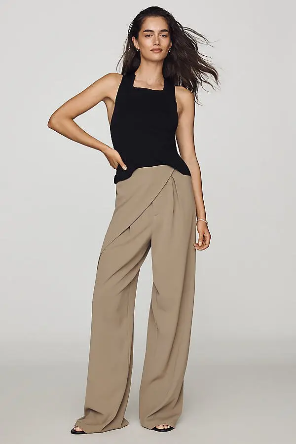 BAYSE Rue Draped Trousers Pants - Dune