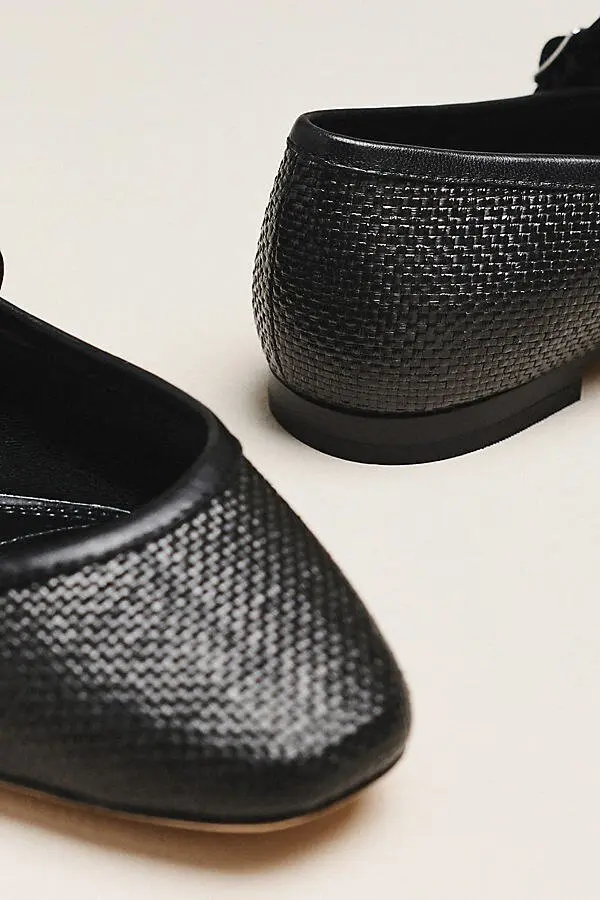 Paige Jackson Raffia Mary Janes - Black