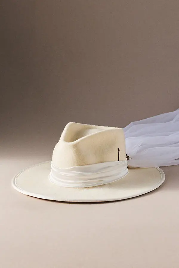 MESHIKA HATS Bridal Veiled Fedora