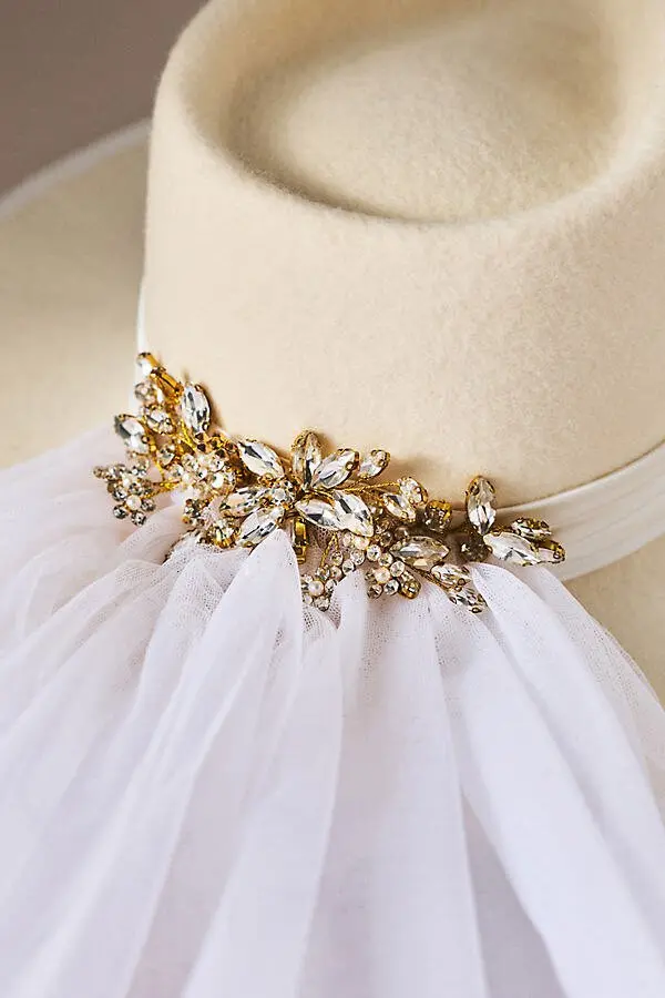 MESHIKA HATS Bridal Veiled Fedora