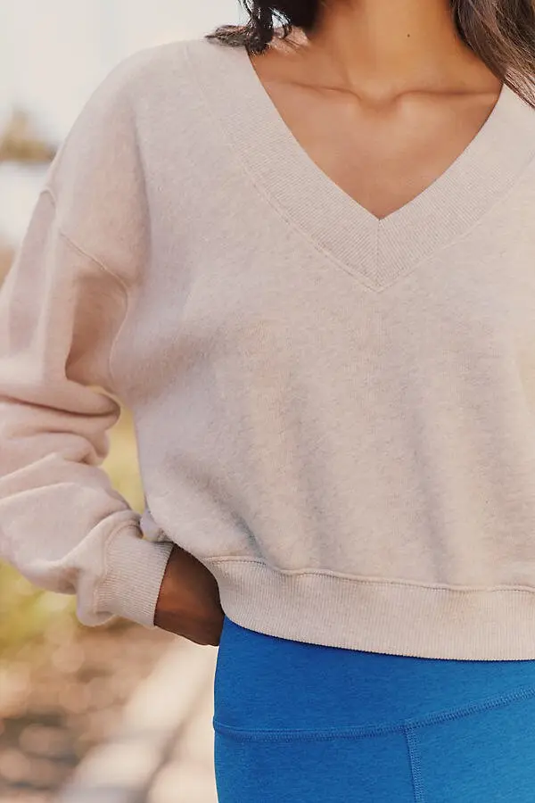 L*Space Vaughn Cotton V-neck Sweatshirt