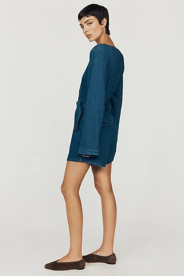 Anthropologie 100% Cotton Tailored Denim Romper