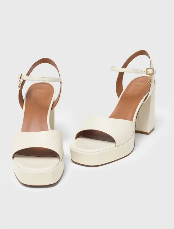Maje Leather Platform Sandals
