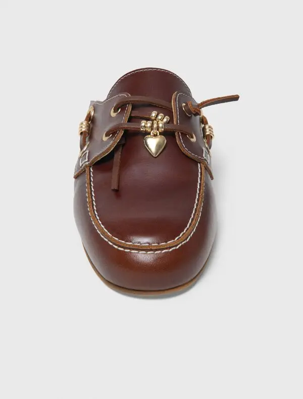 Maje Leather Boat Mules