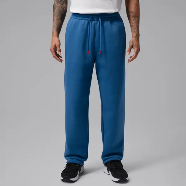 JORDAN Brooklyn Statement Fleece Open-hem Pants - Blue