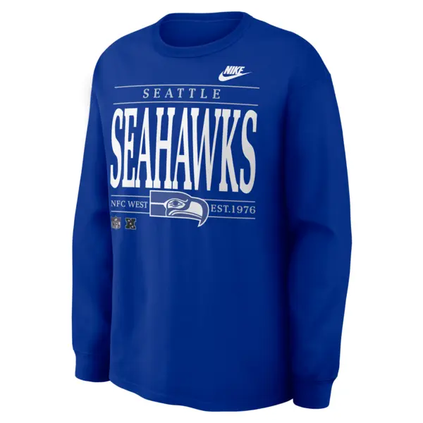 Nike Seattle Seahawks Rewind Max90 Nfl Long-sleeve T-shirt - Blue