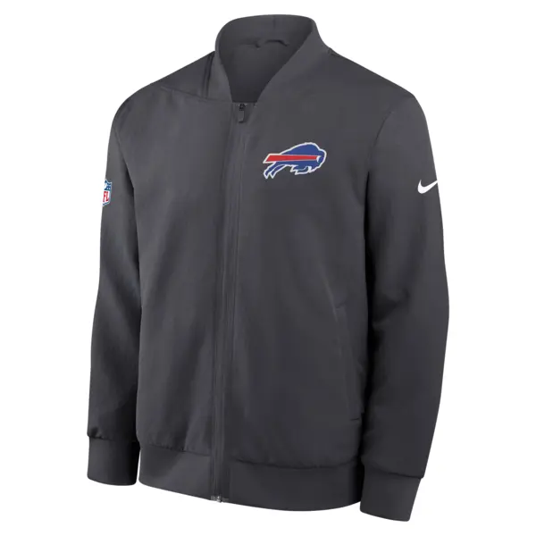 Nike Buffalo Bills Nfl Full-zip Bomber Jacket - Grey