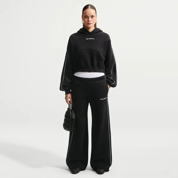 Nike Studio Fleece Graphic Pack Cropped Pullover Hoodie