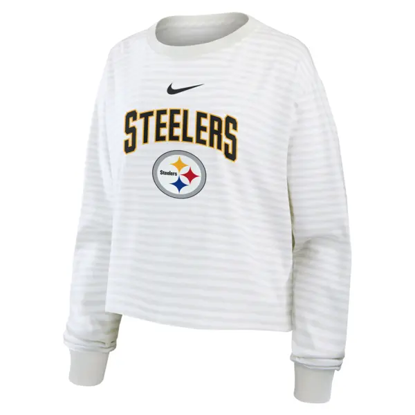 Nike Pittsburgh Steelers Primetime Cropped Long-sleeve T-shirt - White