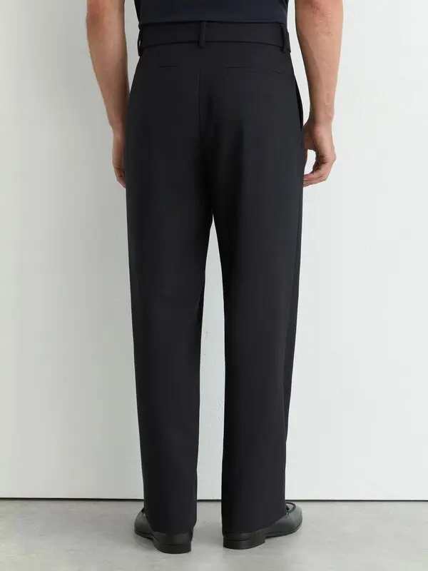 REISS Peshi Relaxed-fit Belted Pintuck Trousers - Navy