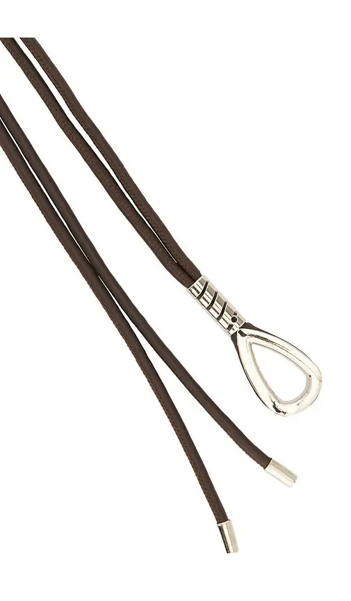 PETIT MOMENTS Leather Tie Belt With Chrome Hardware