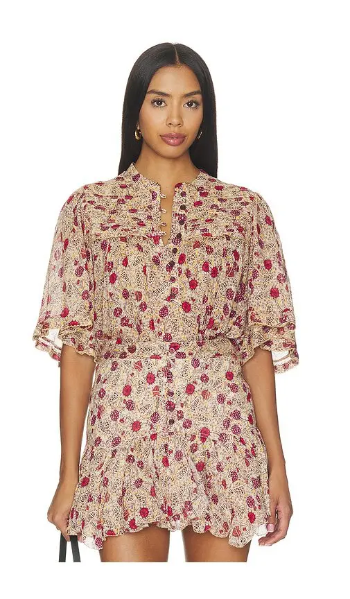 Isabel Marant Étoile Douna Top In Neutral,pink