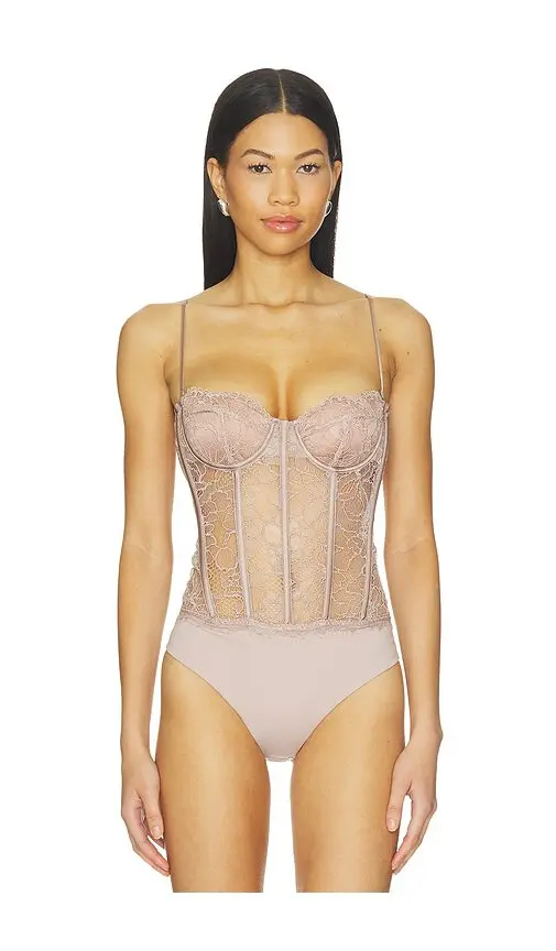 Retrofete Gale Bodysuit With Lace Detailing - Truffle