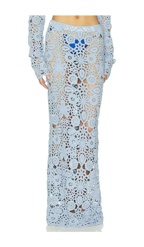 SNDYS. Tala Crochet Maxi Skirt