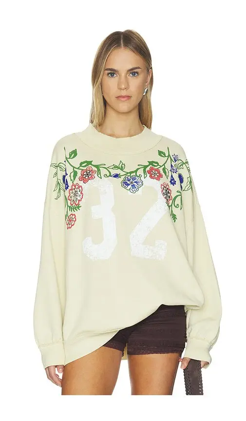 Free People We The Free Palm Springs Turtle Graphic Sweatshirt