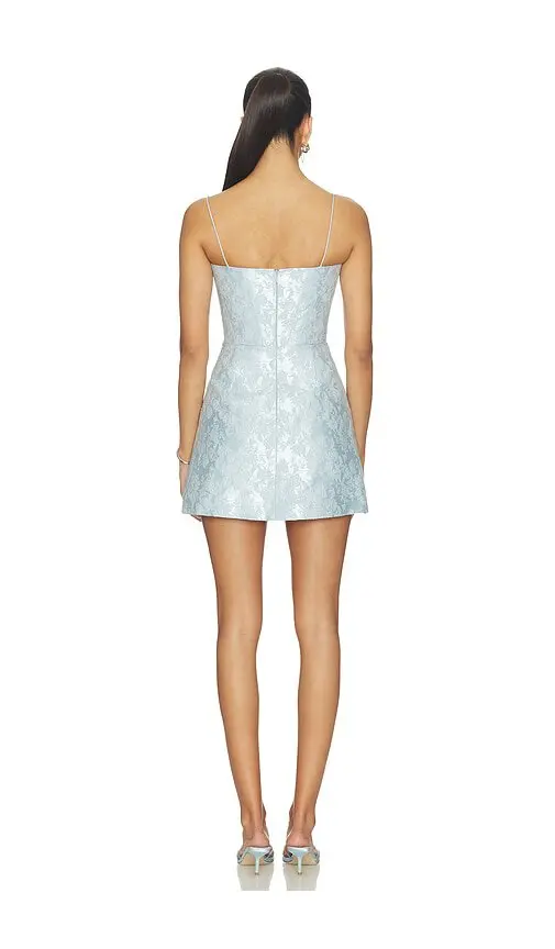 SAU LEE Andi Jacquard Dress In Blue