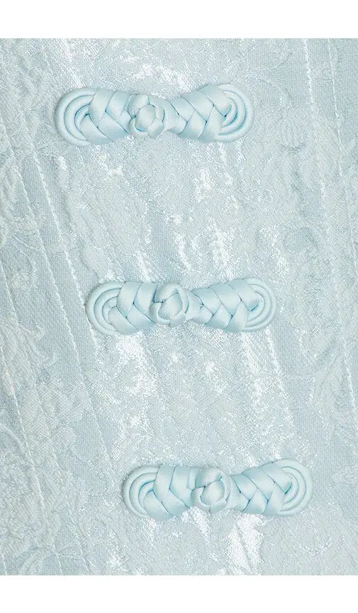SAU LEE Andi Jacquard Dress In Blue