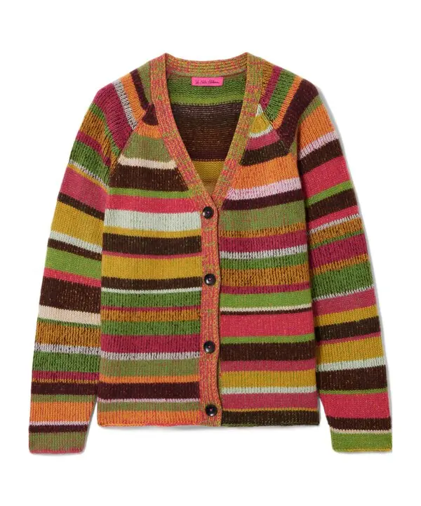 THE ELDER STATESMAN Striped Cashmere Cardigan