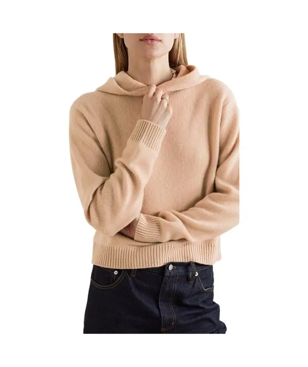 THE ELDER STATESMAN Cashmere Cropped Hoodie