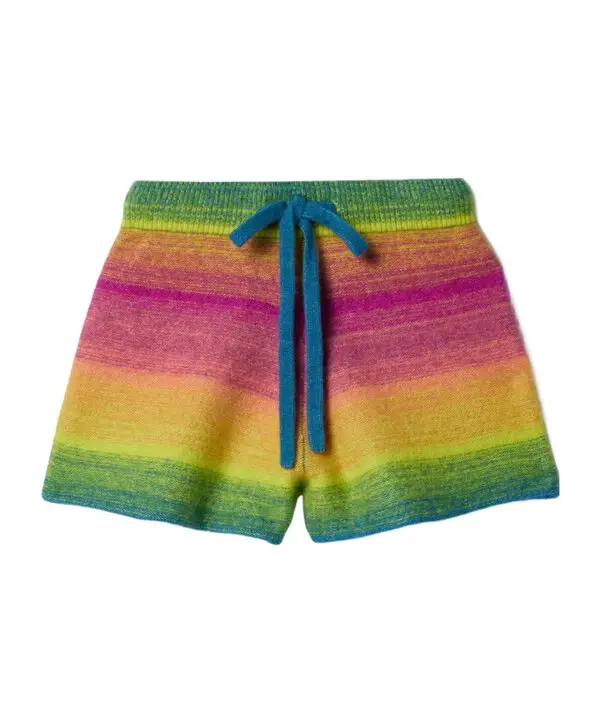 THE ELDER STATESMAN Rainbow Striped Shorts