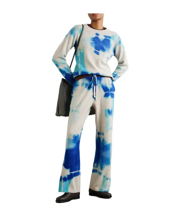 THE ELDER STATESMAN Tie-dye Cashmere Straight-leg Pants