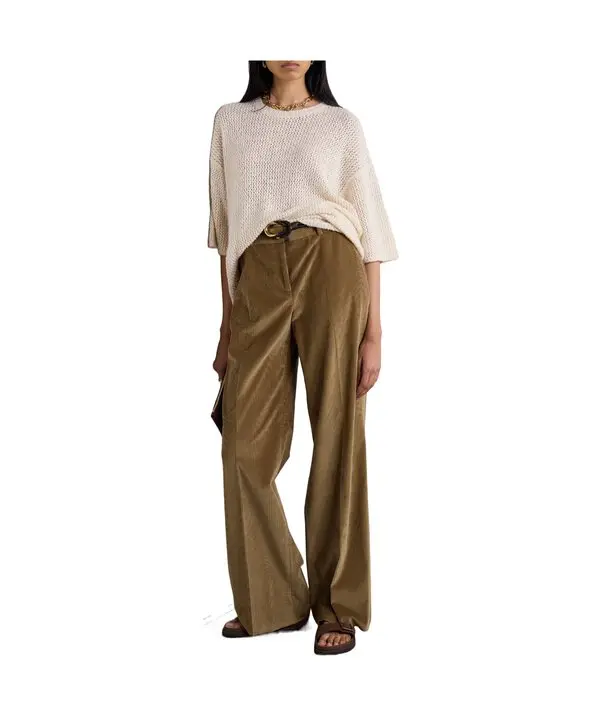 THE ELDER STATESMAN Oversized Cutout Knit T-shirt