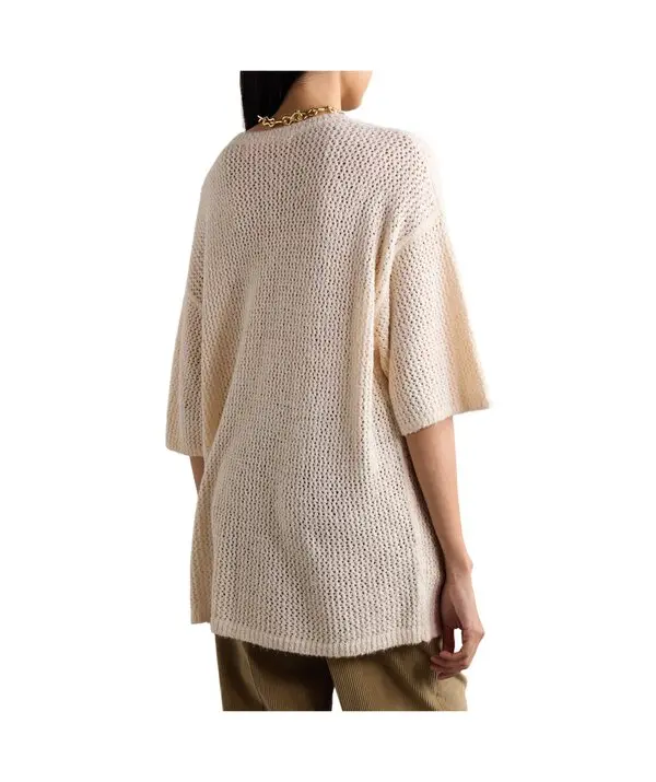 THE ELDER STATESMAN Oversized Cutout Knit T-shirt