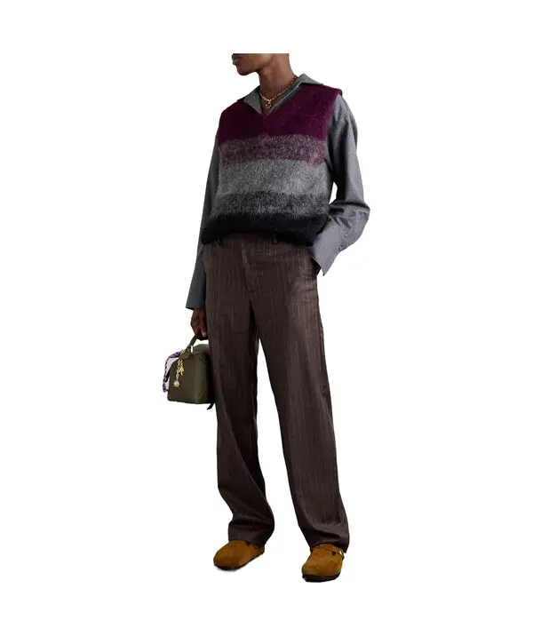 THE ELDER STATESMAN Striped Straight-leg Pants