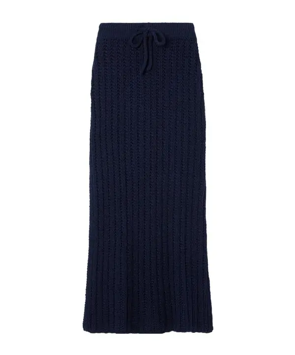 THE ELDER STATESMAN Hollow Knit Maxi Skirt