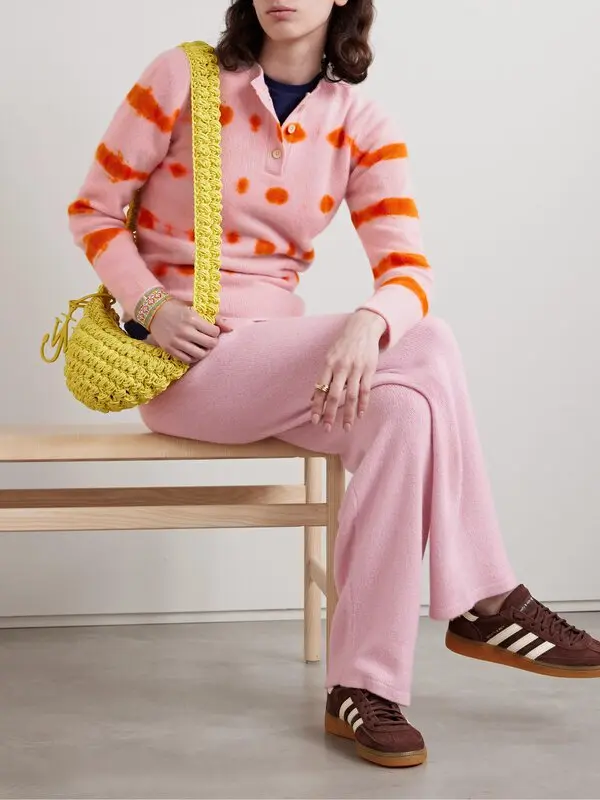 THE ELDER STATESMAN Tie-dye Brushed Cashmere Sweater