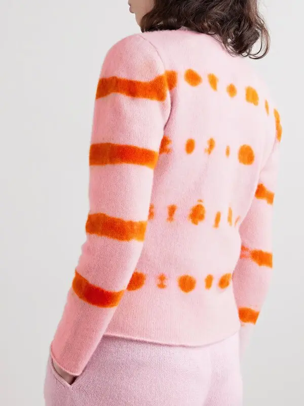 THE ELDER STATESMAN Tie-dye Brushed Cashmere Sweater