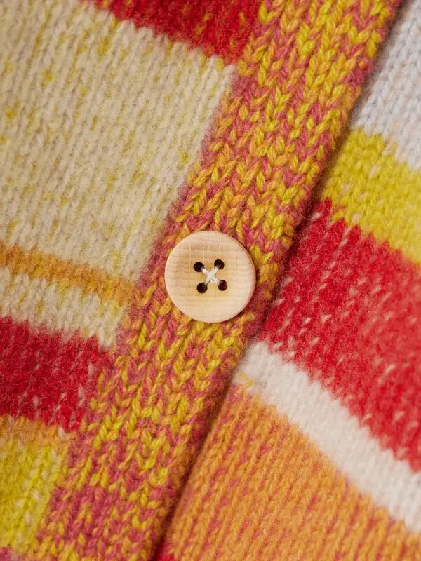 THE ELDER STATESMAN Striped Cashmere Cardigan