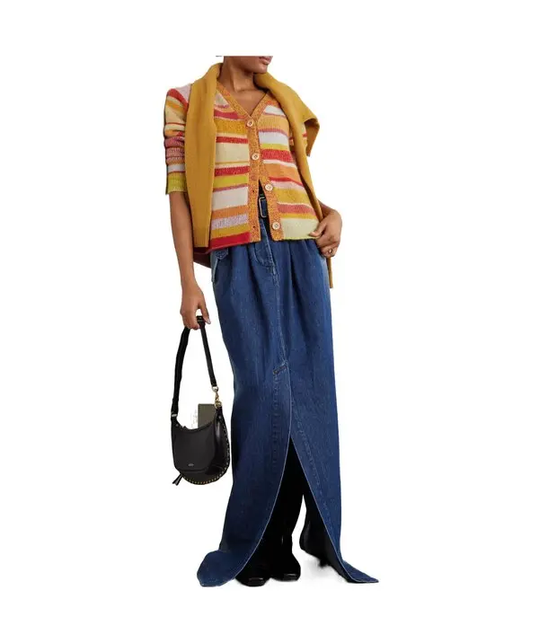 THE ELDER STATESMAN Striped Cashmere Cardigan