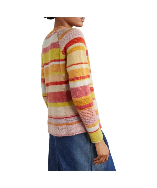 THE ELDER STATESMAN Striped Cashmere Cardigan