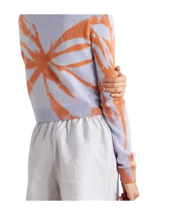 THE ELDER STATESMAN Tie-dye Cropped Cashmere Sweater