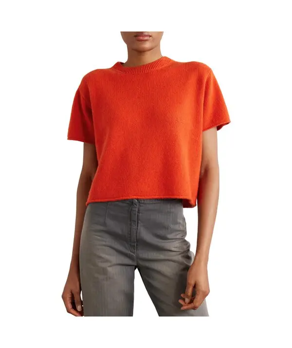 THE ELDER STATESMAN Cashmere Short Sleeve Top
