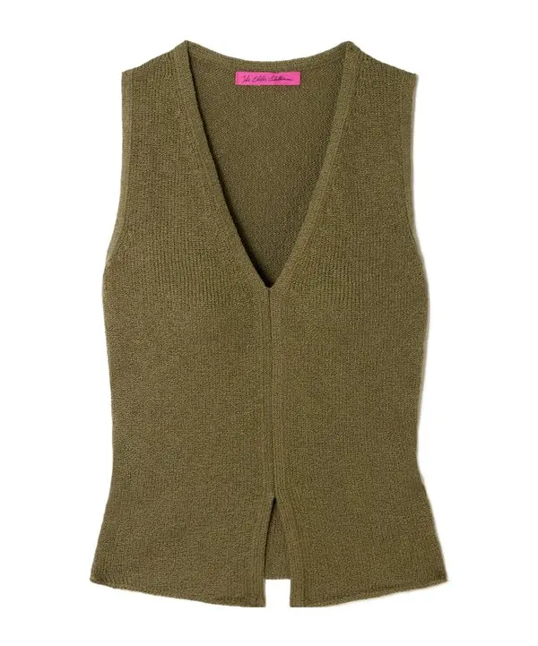 THE ELDER STATESMAN Cotton V-neck Tank Top