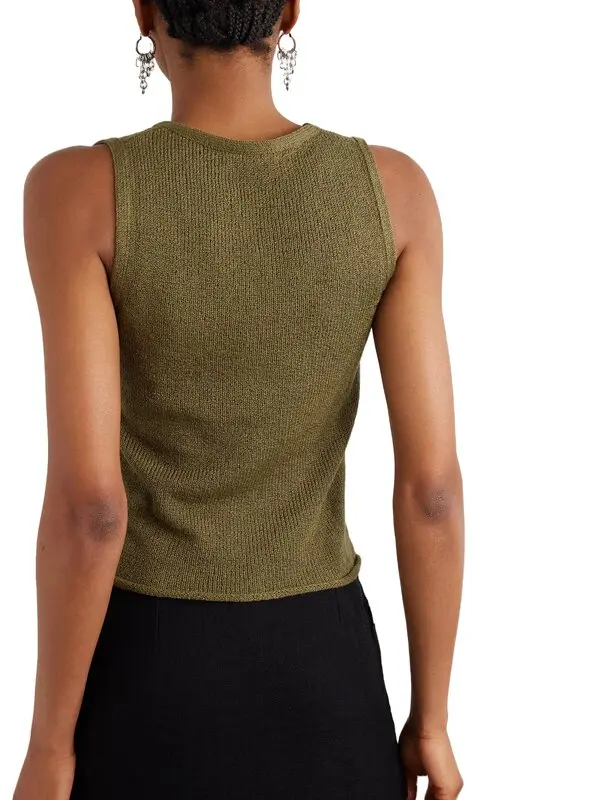 THE ELDER STATESMAN Cotton V-neck Tank Top