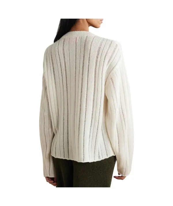 THE ELDER STATESMAN Ribbed Cashmere And Cotton-blend Sweater