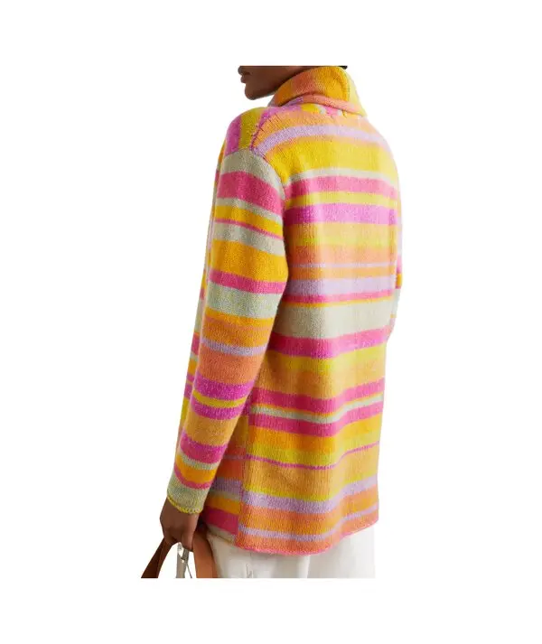THE ELDER STATESMAN Striped Cashmere Cardigan