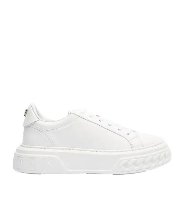 Casadei Off-road Leather Sneakers With Chain Link Detail