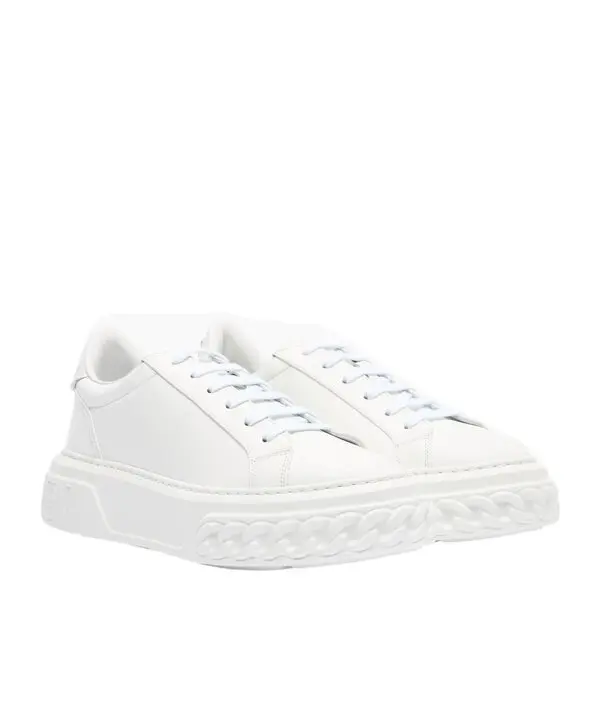 Casadei Off-road Leather Sneakers With Chain Link Detail