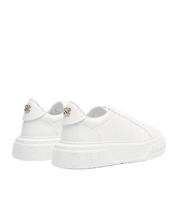 Casadei Off-road Leather Sneakers With Chain Link Detail