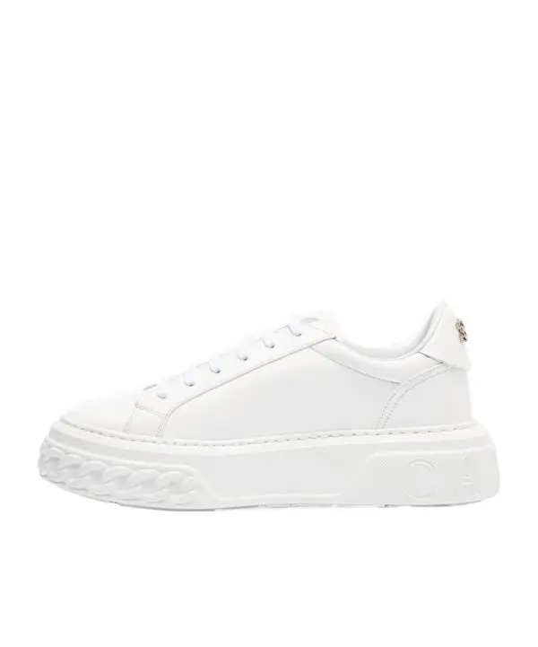 Casadei Off-road Leather Sneakers With Chain Link Detail