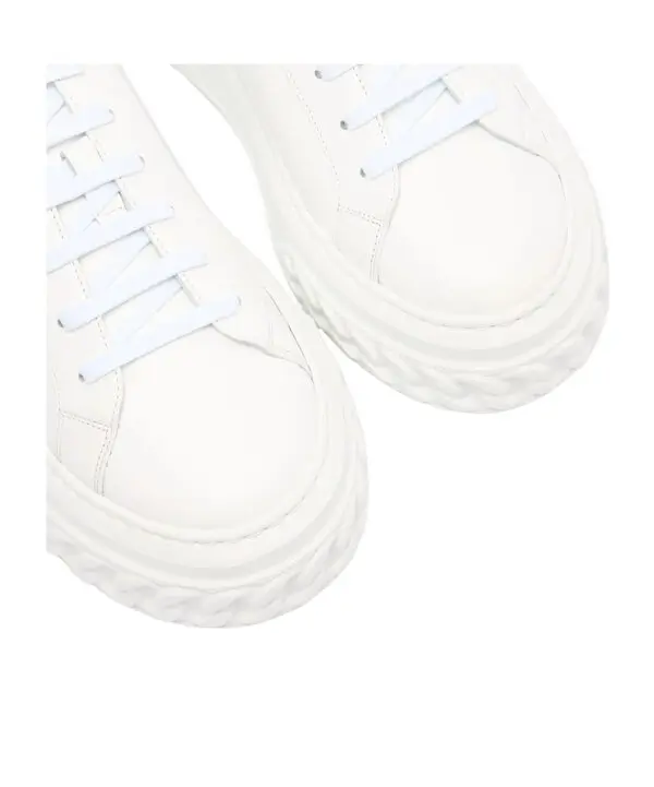 Casadei Off-road Leather Sneakers With Chain Link Detail