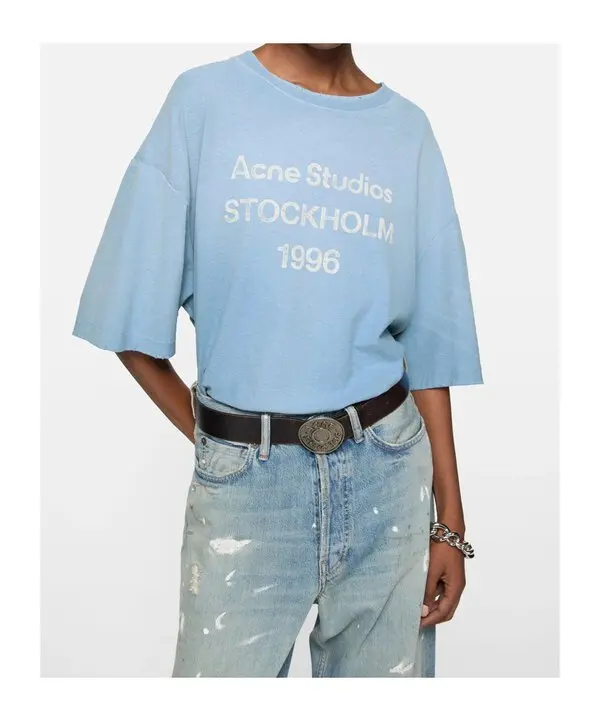 Acne Studios Sprayed 1996 Logo-print Distressed T-shirt