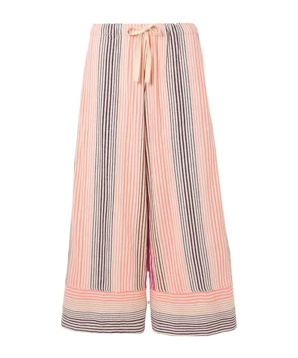 LEMLEM Handwoven Striped Wide-leg Trousers